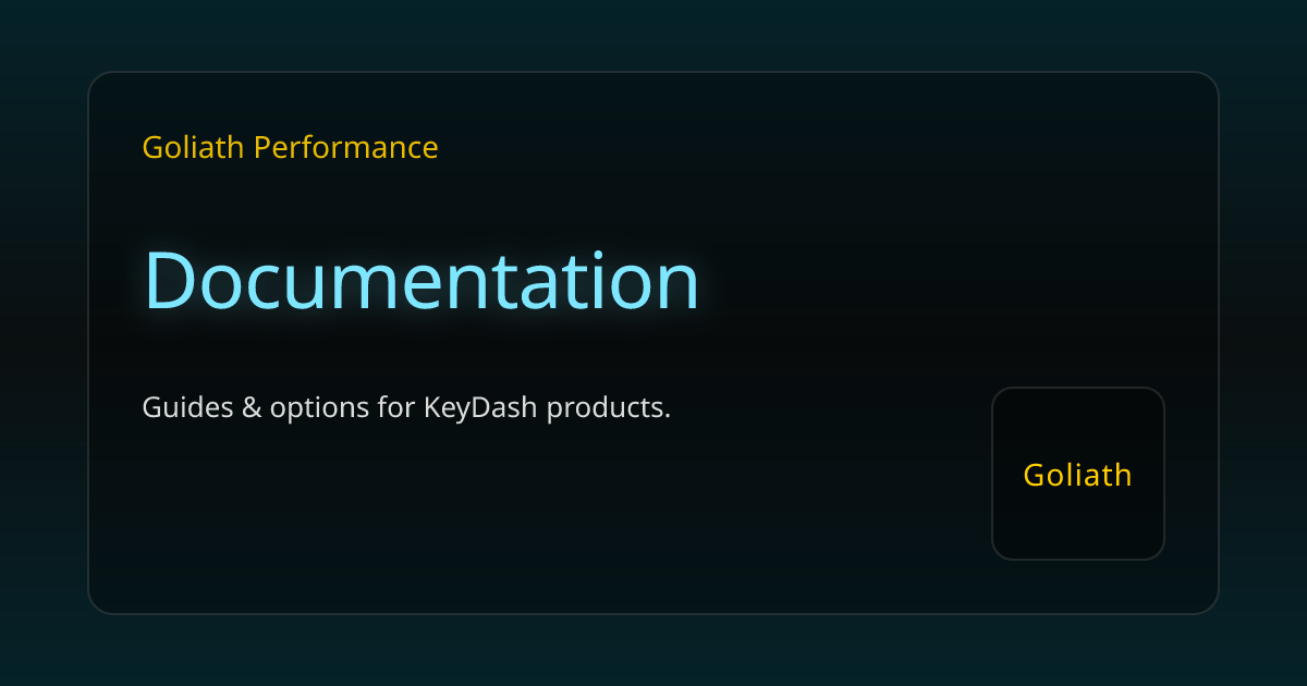 Docs | Goliath Performance